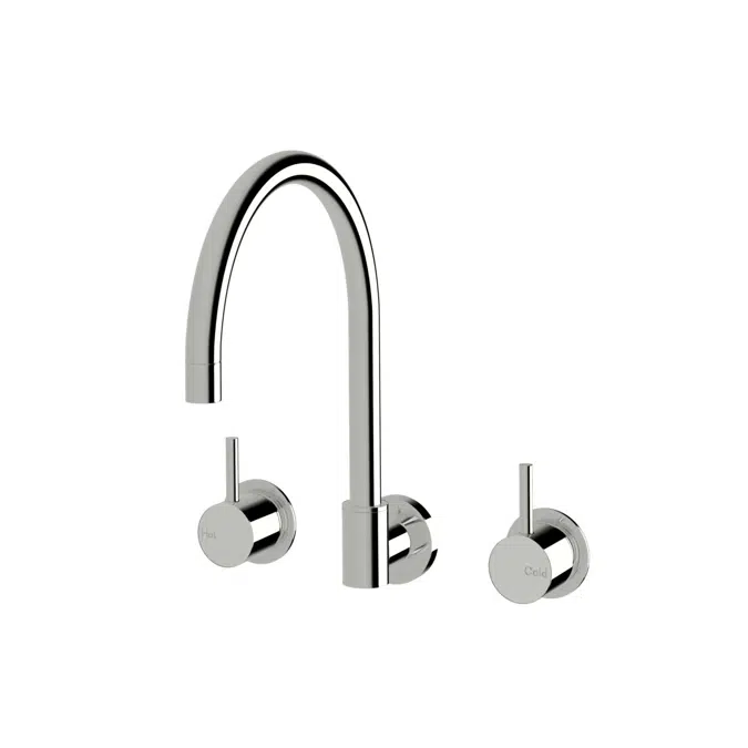 BIM objects - Free download! Sussex Scala Wall Sink Set Curved Chrome ...