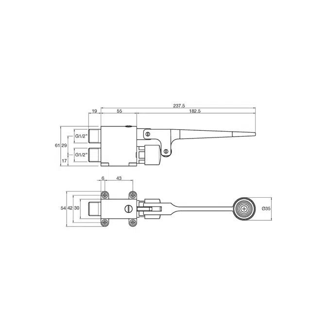 Objetos BIM - ¡Descarga gratis! Wolfen Foot Operated Pedal Valve Chrome ...