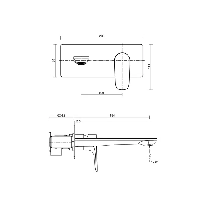 BIM objects - Free download! Mizu Silk Wall Basin Mixer Set Kit Brushed ...