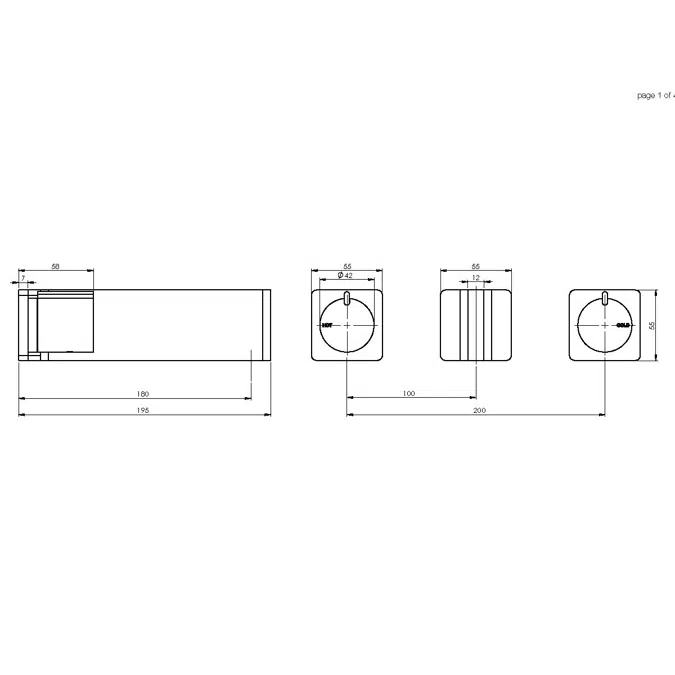 BIM objects - Free download! Milli Axon Wall Basin Set with Black ...