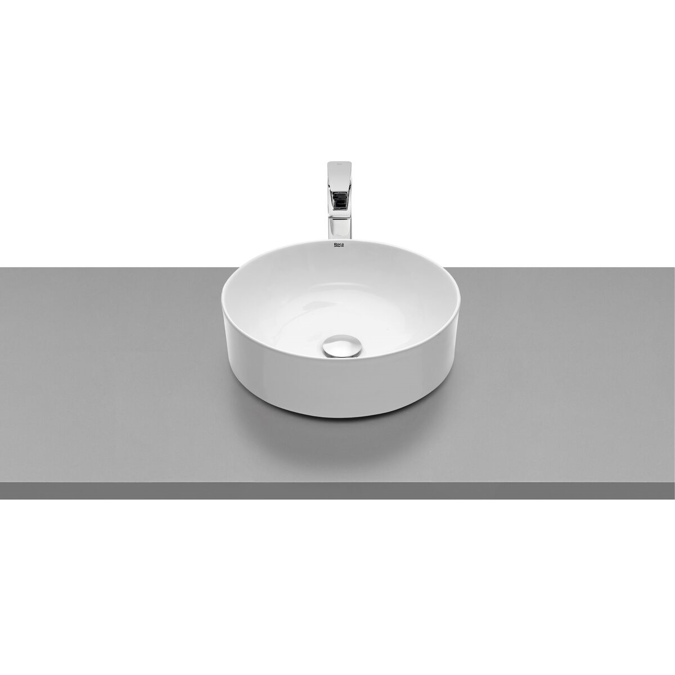Objetos BIM - ¡Descarga gratis! Roca Inspira Light Round Above Counter Basin 370mm White | BIMobject