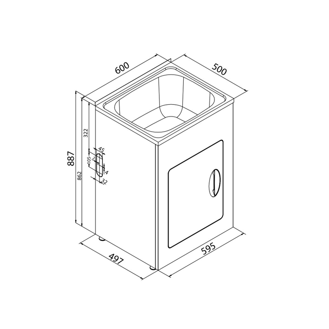 BIM objects - Free download! Posh Solus 45 Litre Standard Trough ...