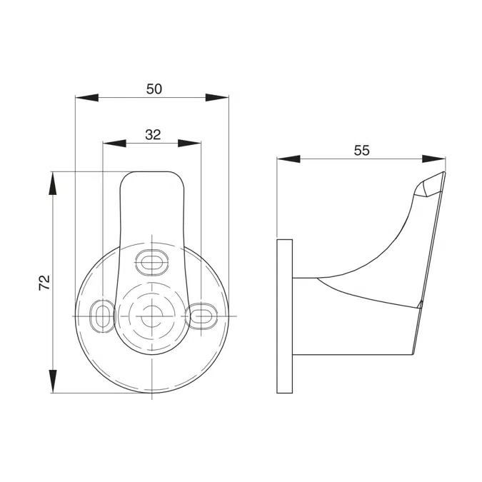 BIM objects - Free download! Mizu Silk Robe Hook Brushed Gunmetal ...