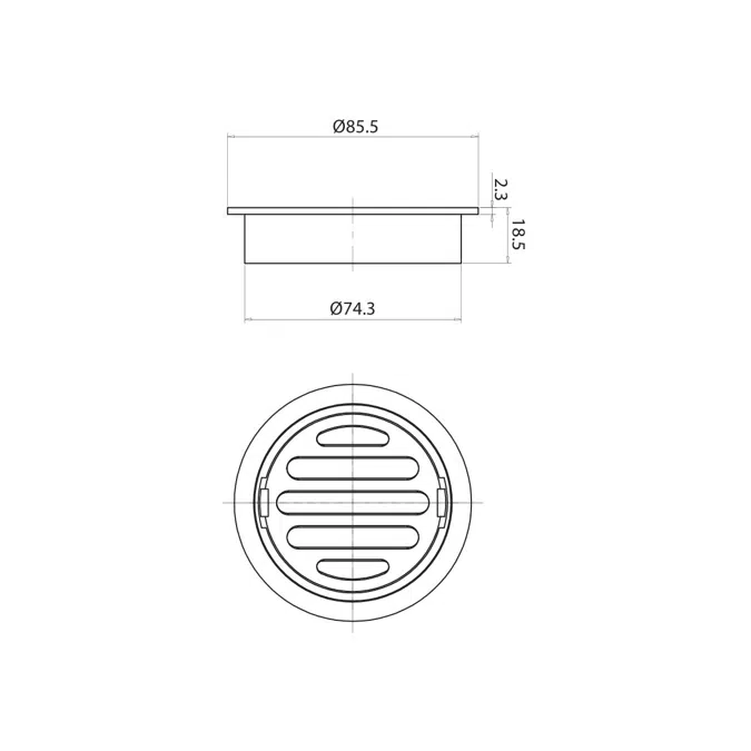 BIM objects - Free download! Mizu Drift Brass Trapscrew Grate Round ...