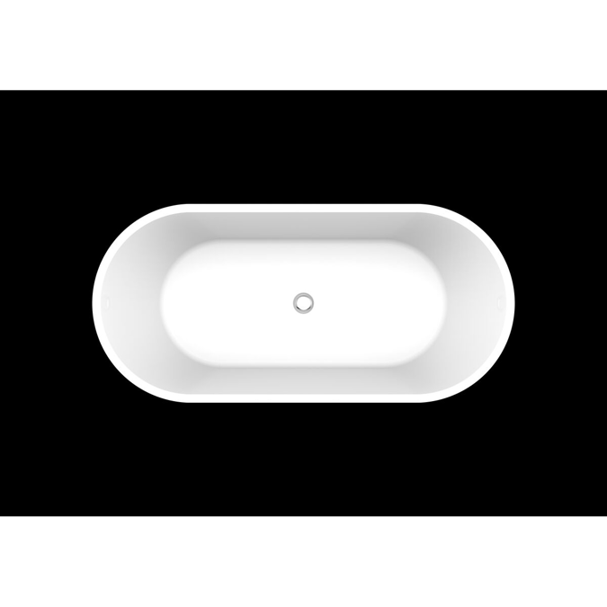 BIM objects - Free download! Posh Solus Oval Inset Bath White 1585mm x ...