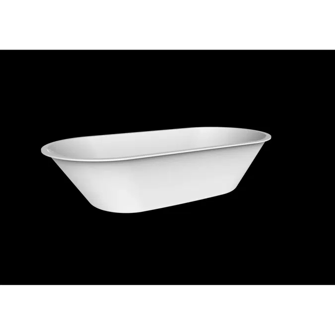 BIM objects - Free download! Posh Solus Oval Inset Bath White 1585mm x ...