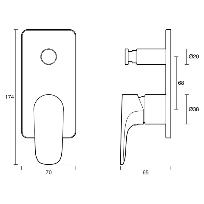 BIM objects - Free download! Mizu Silk Shower Mixer with Diverter Tap ...