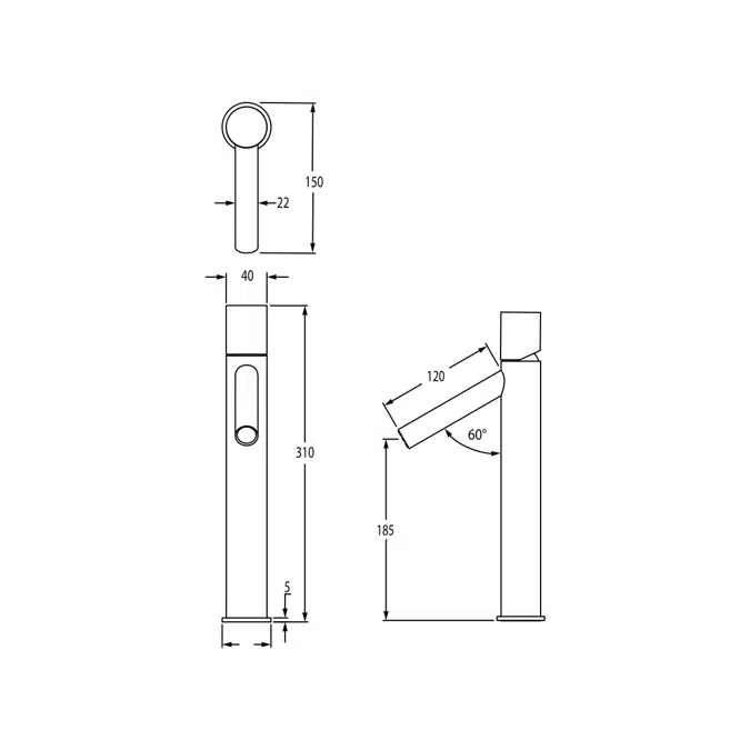 BIM objects - Free download! Milli Pure Extended Basin Mixer Tap with ...