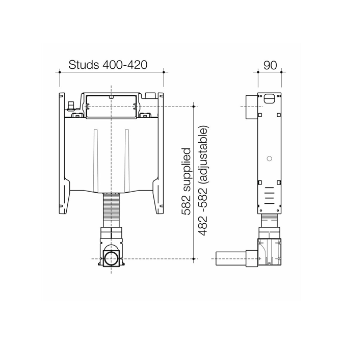 BIM objects - Free download! Caroma Forma Invisi Over Height Back to ...
