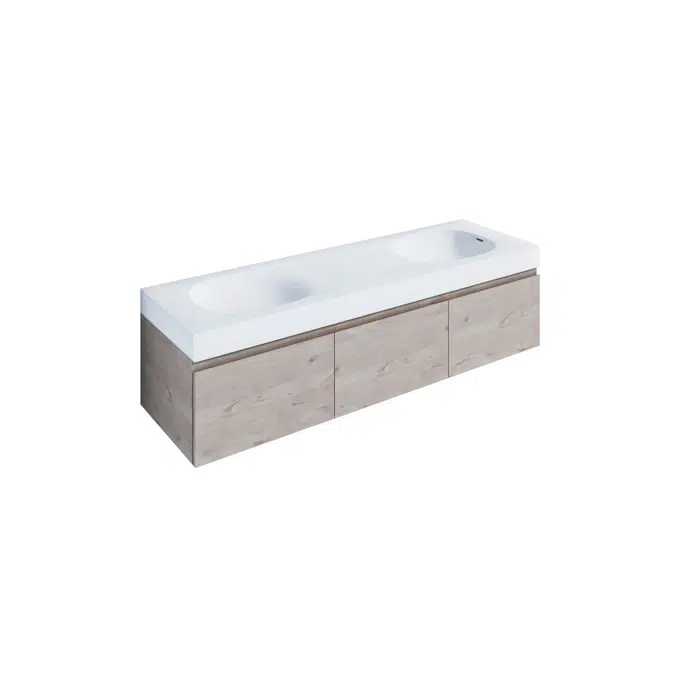 BIM objects - Free download! Kado Lussi 1500mm Wall Hung Vanity Unit ...