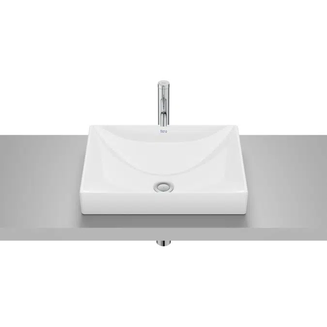 Objetos BIM - ¡Descarga gratis! Roca Ona Square Semi Inset Basin 500mm x 380mm No Taphole with ...