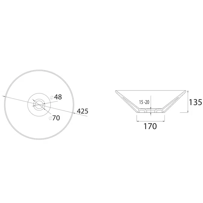 BIM objects - Free download! Posh Solus Vessel Basin 425mm White ...