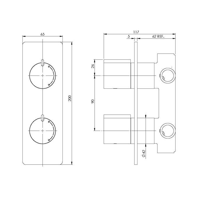 BIM objects - Free download! Milli Axon Twin Shower Mixer Tap with ...