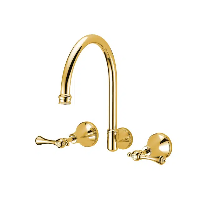 BIM objects - Free download! Kado Era Wall Sink Set Lever Handle Brass ...