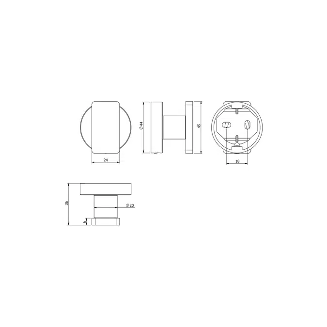 BIM objects - Free download! Milli Marle Edit Robe Hook Brushed ...