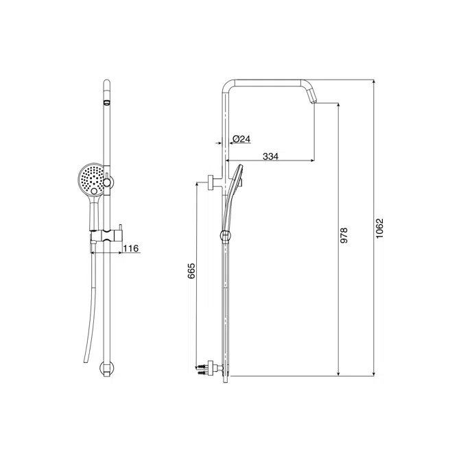 BIM objects - Free download! Mizu Drift Twin Rail Shower and 120mm ...