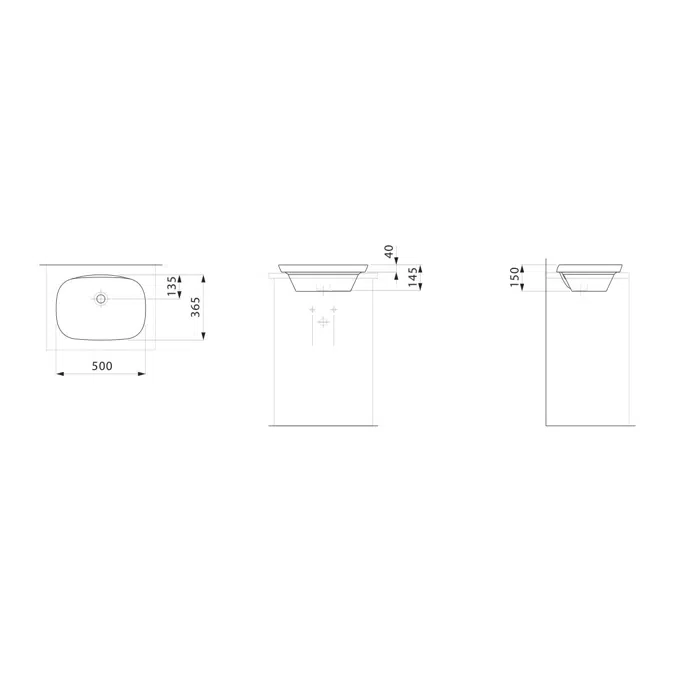 BIM objects - Free download! LAUFEN Ino Semi Inset Basin with Overflow ...