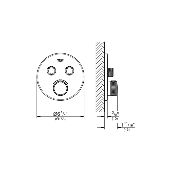 Objetos BIM - ¡Descarga gratis! GROHE Smart Control Concealed ...