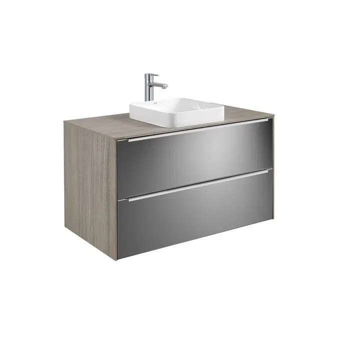 Objetos BIM - ¡Descarga gratis! Roca Inspira Square Semi Inset Basin 370mm x 370mm Gloss White ...