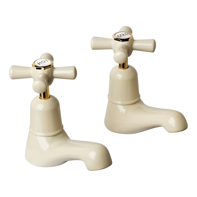 BIM objects - Free download! Posh Bristol Pillar Taps Ivory/Gold (3 ...