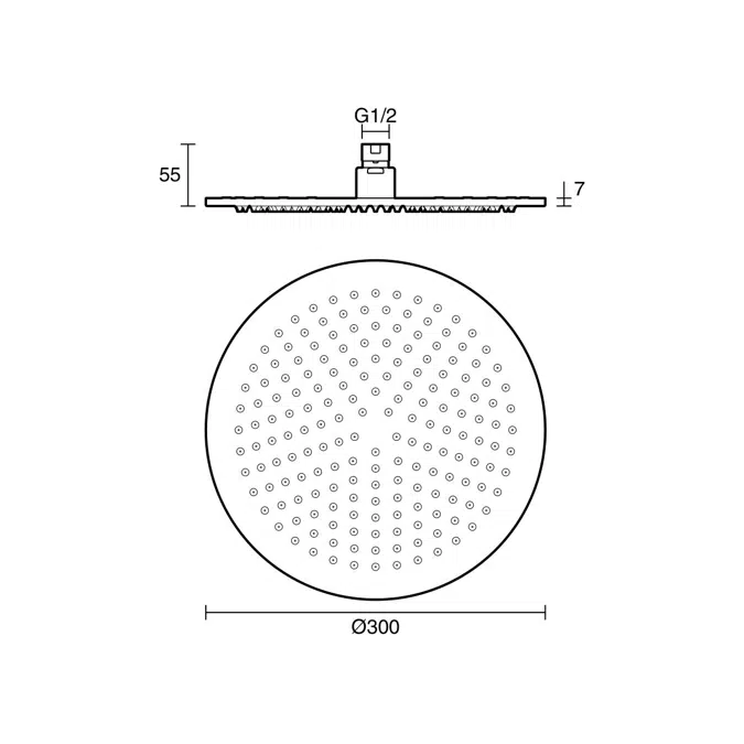 BIM objects - Free download! Mizu Drift Brass Overhead Shower 300mm ...