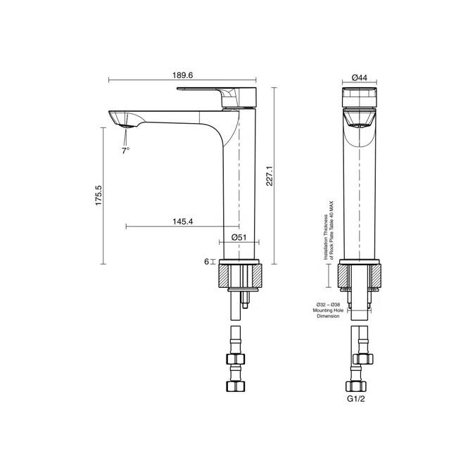 BIM objects - Free download! Milli Trace Medium Basin Mixer Tap Chrome ...