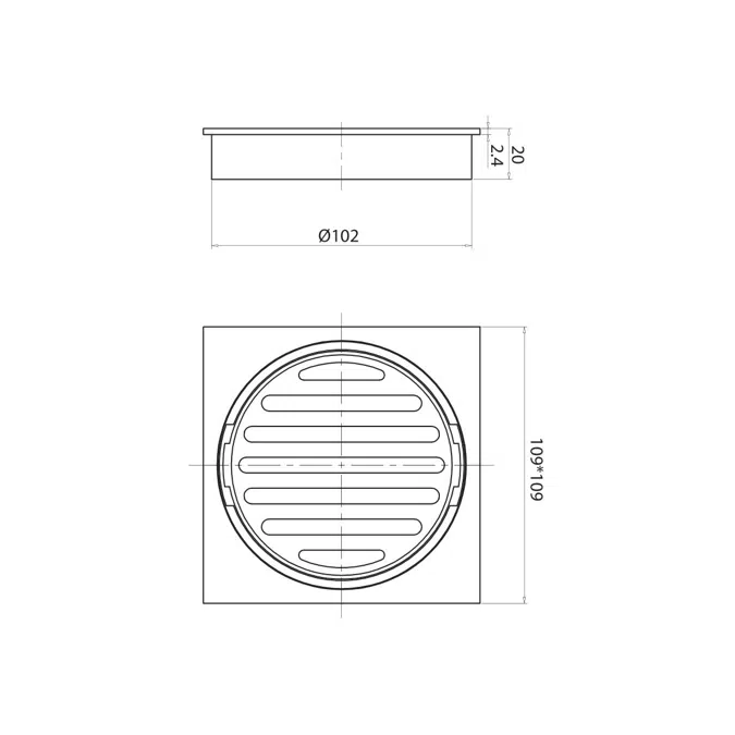 BIM objects - Free download! Mizu Drift Brass Trapscrew Grate Square ...