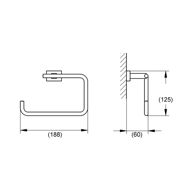 BIM objects - Free download! GROHE Essentials Cube Accessories Towel Ring Chrome | BIMobject