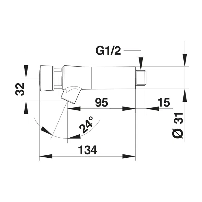 BIM objects - Free download! Wolfen Timed Flow Bib Tap 95mm (Warm) 7 ...
