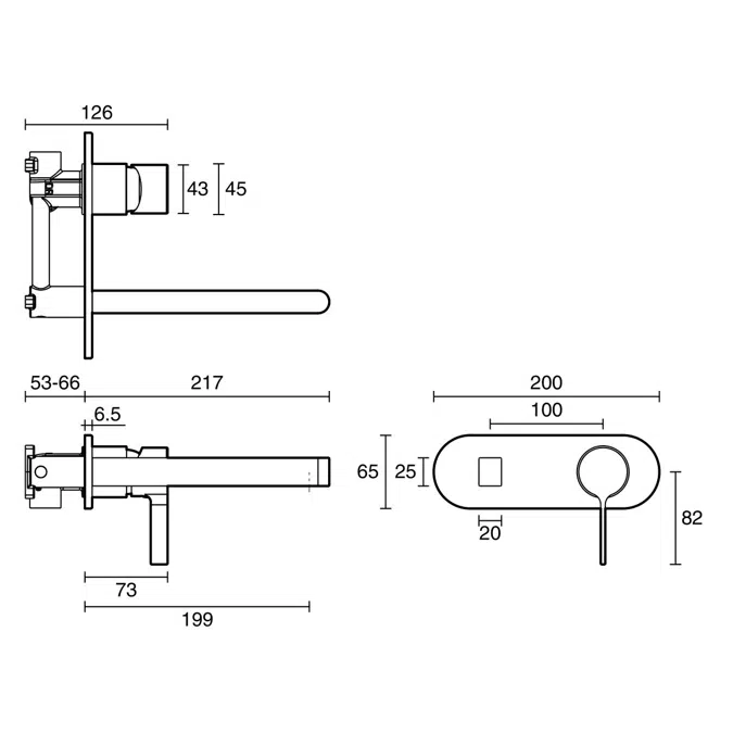 BIM objects - Free download! Mizu Stream Wall Bath Mixer Tap Set Chrome ...