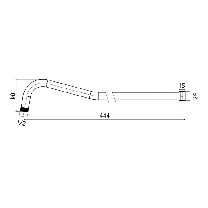 BIM objects - Free download! Posh Solus Curved Horizontal Shower Arm ...