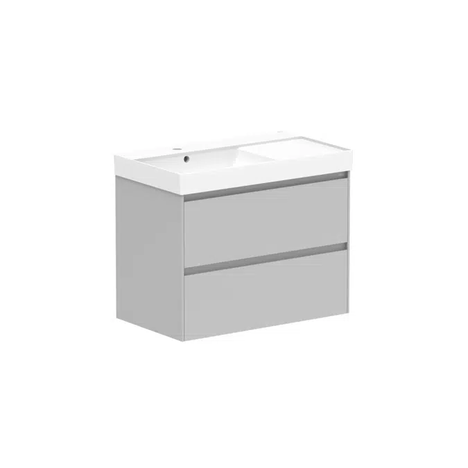 Objetos BIM - ¡Descarga gratis! Roca Ona Vanity All Drawer Twin Left Hand Bowl 800mm Matte Grey ...
