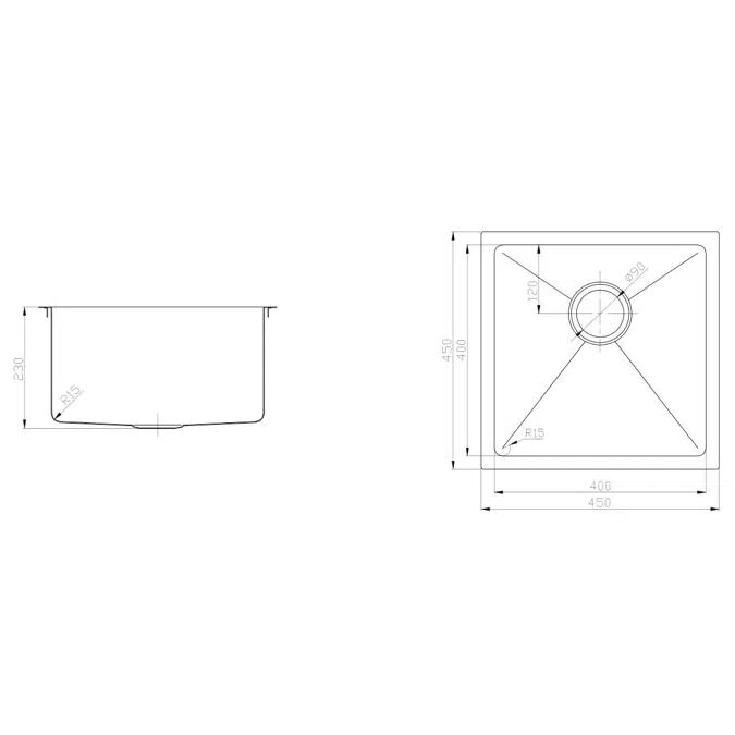 BIM objects - Free download! Memo Zenna Single Bowl Sink Nanoplated ...