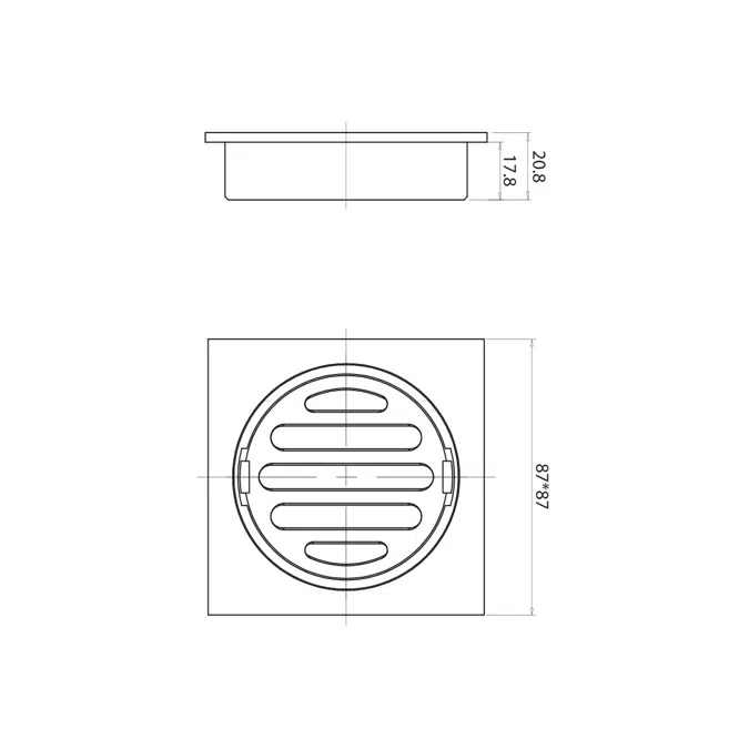 BIM objects - Free download! Mizu Drift Brass Trapscrew Grate Square ...
