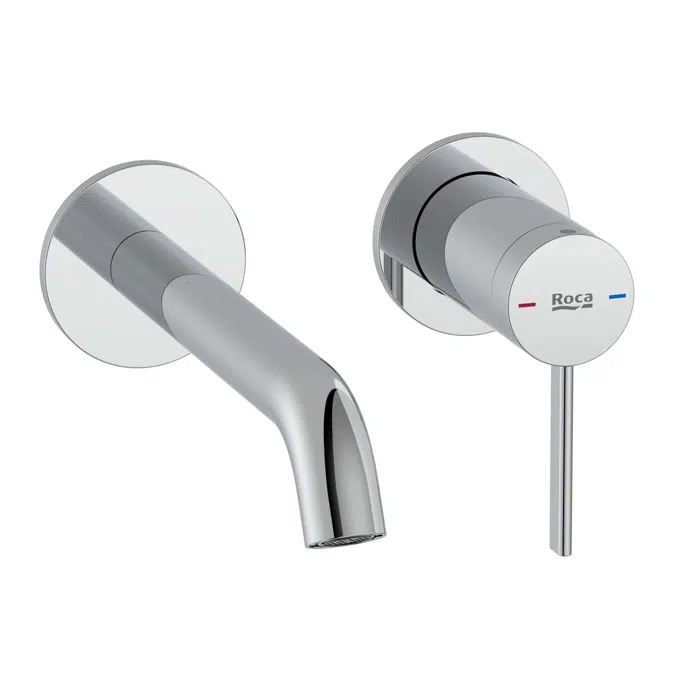 Objetos BIM - ¡Descarga gratis! Roca Ona Wall Basin/Bath Mixer Tap Set Kit Chrome (6 Star) Lead ...