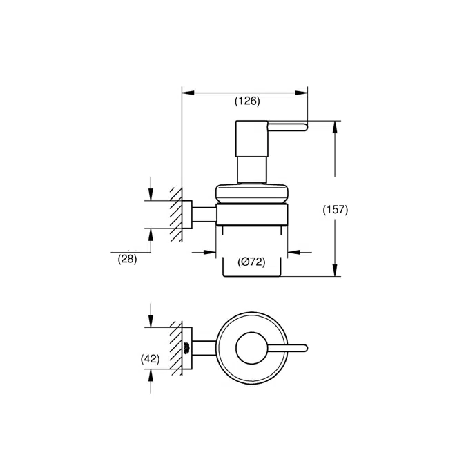 BIM objects - Free download! GROHE Essentials Cube Accessories Soap Dispenser and Holder | BIMobject