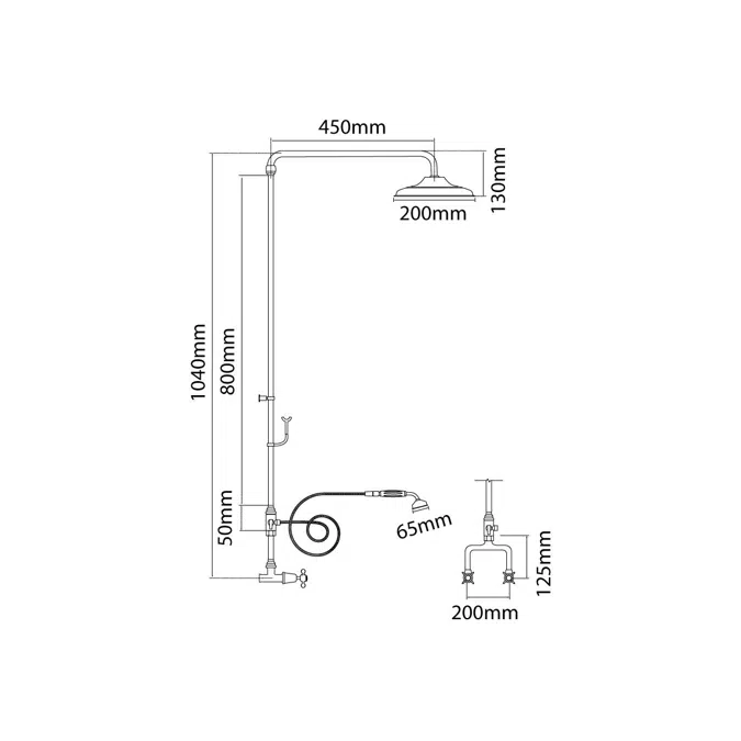 BIM objects - Free download! Kado Era Exposed Twin Telephone Shower Set ...