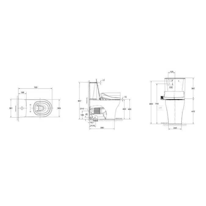 BIM objects - Free download! American Standard Cygnet Square Overheight ...