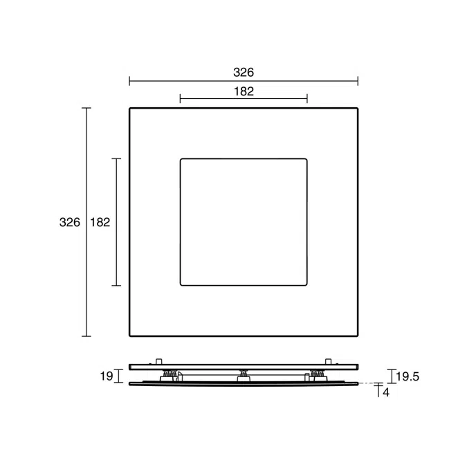 BIM objects - Free download! Kado Lux HiFlow 250 LED Fascia Only Square ...