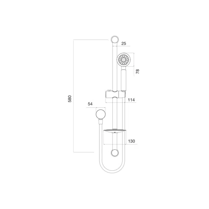 BIM objects - Free download! Base Single Rail Shower with Wall Water ...