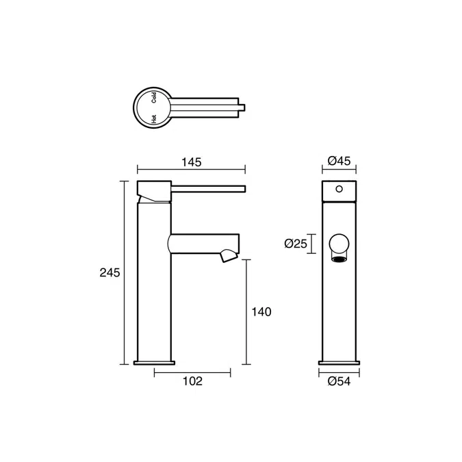 BIM objects - Free download! Sussex Scala Medium Basin Mixer Tap with ...