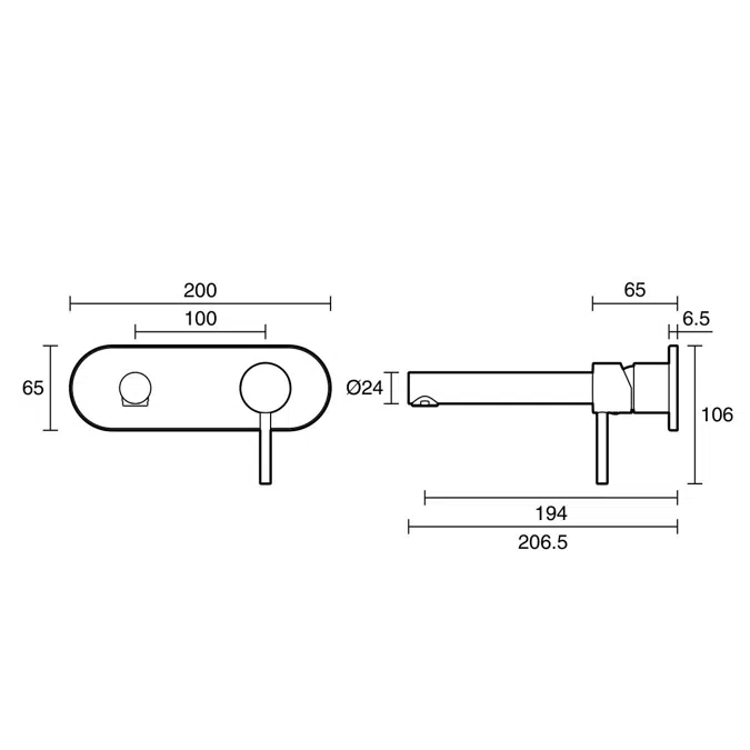 BIM objects - Free download! Mizu Drift Wall Basin / Bath Mixer Set ...