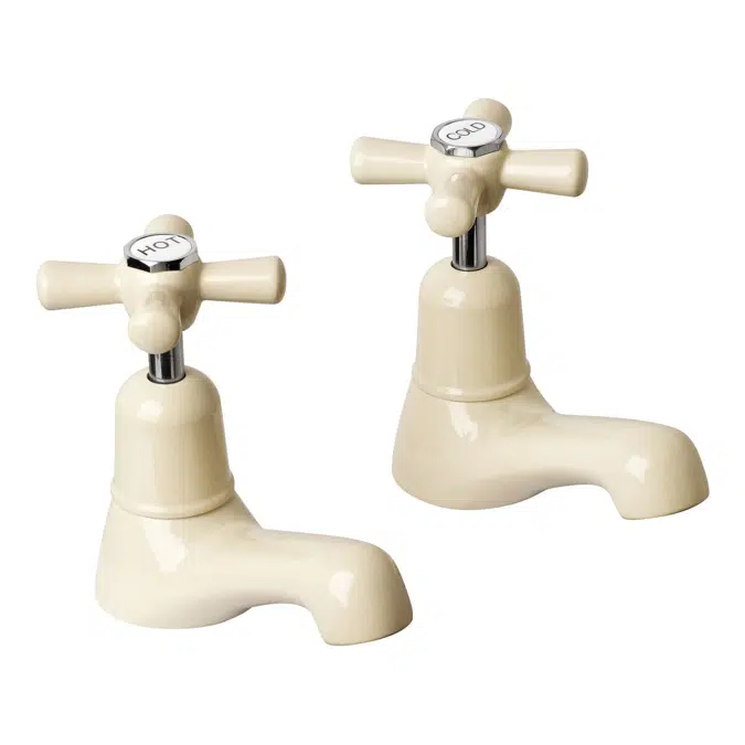 BIM objects - Free download! Posh Bristol Pillar Taps Ivory/Chrome (3 ...