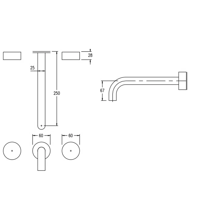 BIM objects - Free download! Milli Pure Bath Set 250mm with Cirque ...