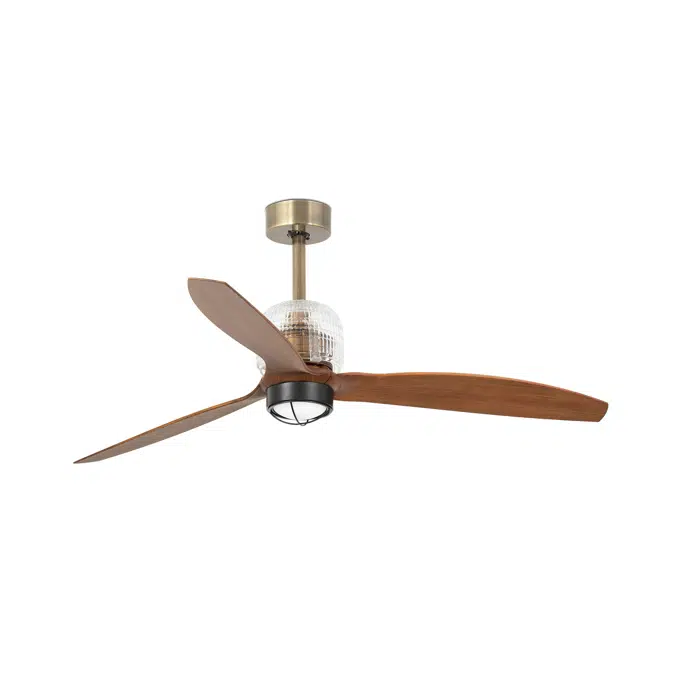 BIM objects - Free download! DECO FAN LED Gold/wood ceiling FAN LED ...