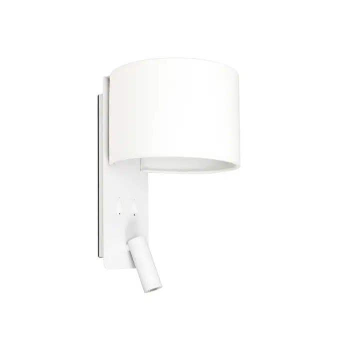 BIM objects - Free download! FOLD White wall lamp with LED reader ...