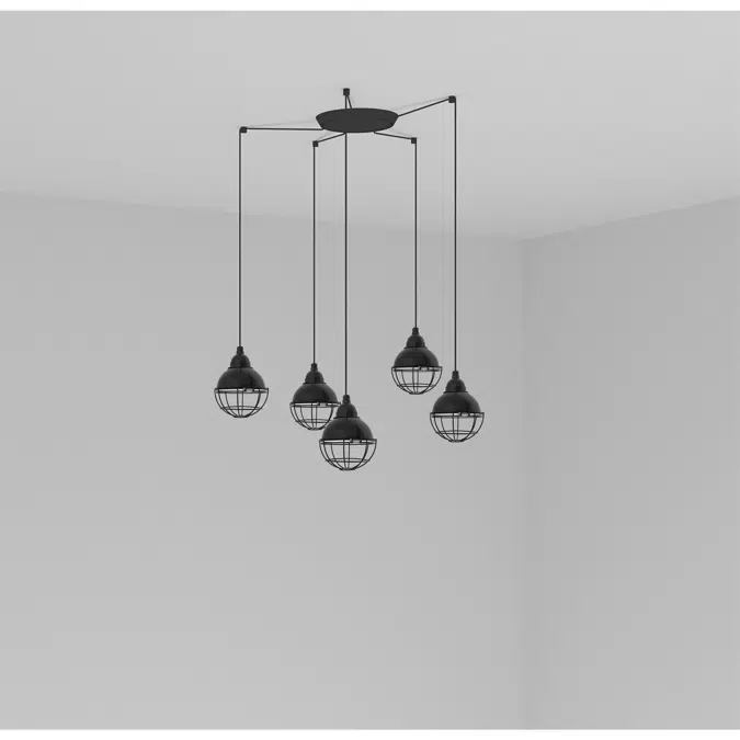 BIM objects - Free download! CLAIRE 5L Black pendant lamp | BIMobject