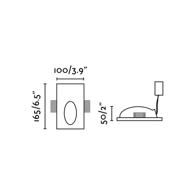 BIM objects - Free download! PLAS White recessed lamp oval | BIMobject
