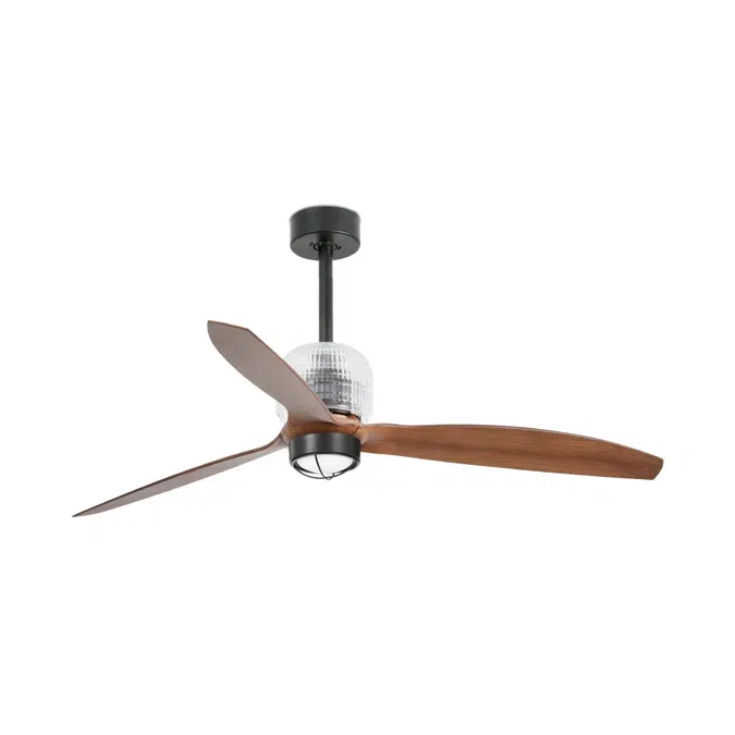 BIM objects - Free download! DECO FAN LED Black/wood ceiling FAN LED ...
