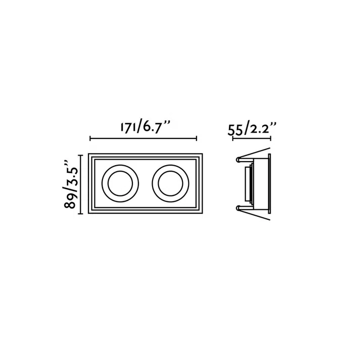 BIM objects - Free download! HYDE SQ 2L White square recessed lamp ...